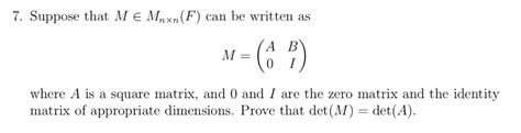 solved 7 suppose that m e mnxn f can be written as a b