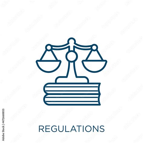 Regulations Icon Thin Linear Regulations Outline Icon Isolated On