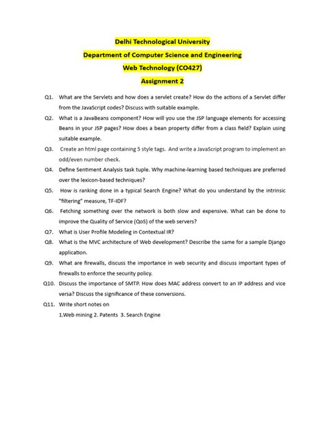 Co427 Web Technology Assignment 2 Pdf