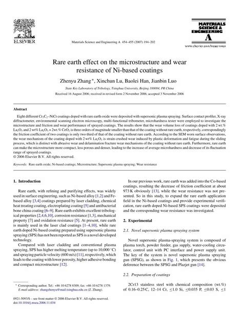 Pdf Rare Earth Effect On The Microstructure And Wear Resistance Of Ni Based Coatings Dokumen
