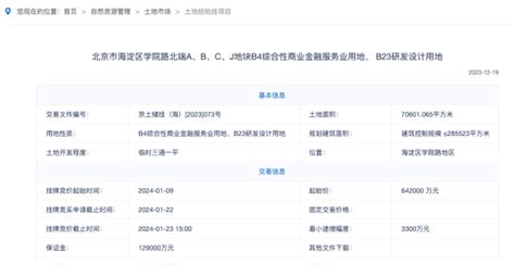 腾讯开年大手笔，642亿拿下北京海淀区商业金服及研发用地腾讯新闻
