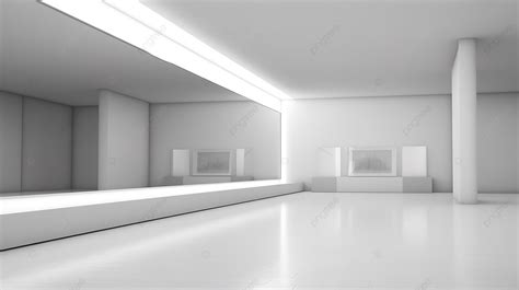 조명이 켜진 내부 빈 흰색 배너와 반사 바닥 3d 렌더가 있는 현대적인 갤러리 공간 박물관 벽 갤러리 전시 공간 배경 일러스트 및 사진 무료 다운로드 Pngtree