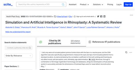 Simulation And Artificial Intelligence In Rhinoplasty A Systematic Review