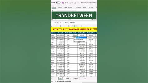 Putting Random Numbers Manually Randbetween Excelfunction Exceltips Exceltricks
