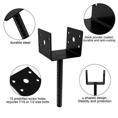 4pack 4x4inch Concrete Post Anchoru Shape Fence Post
