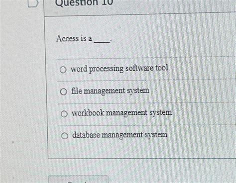 Solved Access Is Aword Processing Software Toolfile