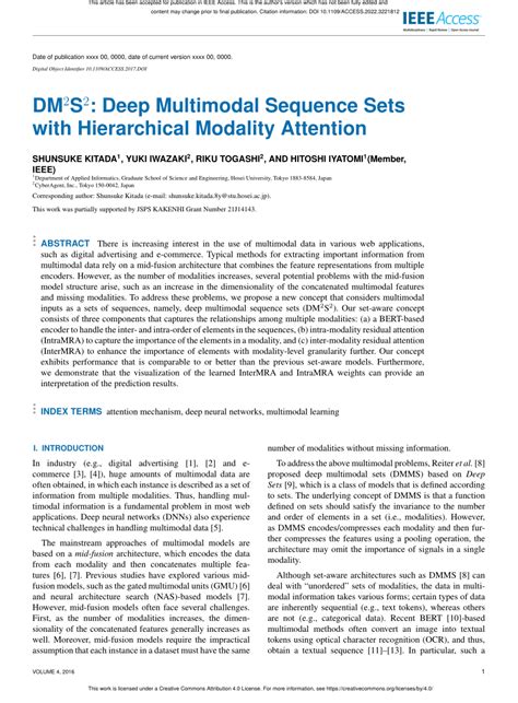 Pdf Dm 2 S 2 Deep Multimodal Sequence Sets With Hierarchical Modality Attention