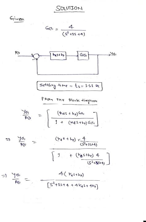 Answered Consider The Following Closed Loop System Including Plant Gs