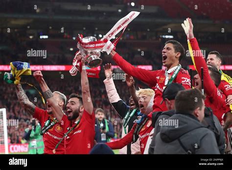 Manchester United Celebrate Winning The English League Cup Final Soccer
