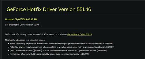 Nvidia Geforce Hotfix Driver 551 46 Discussion Install Performance And Graphics Microsoft