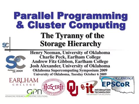PPT Parallel Programming Cluster Computing The Tyranny Of The Storage Hierarchy PowerPoint