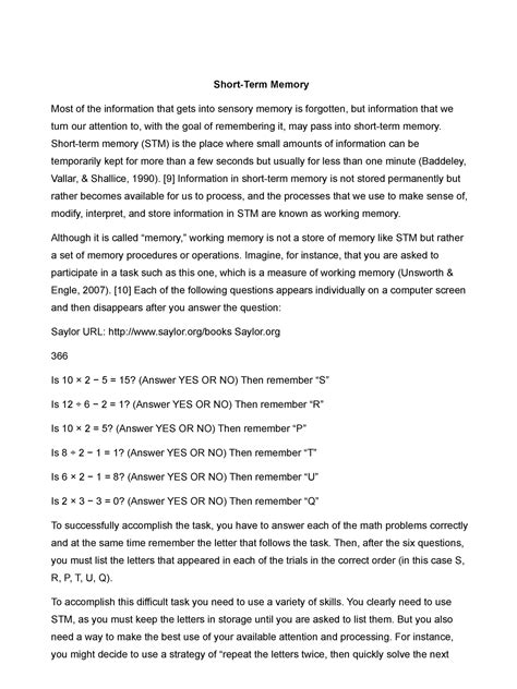 Psyc 48 Psyc 48 Notes Short Term Memory Most Of The Information That Gets Into Sensory