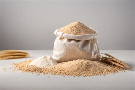 Premium Ai Image A Sack Of Wheat Flour Commodity Product Photography