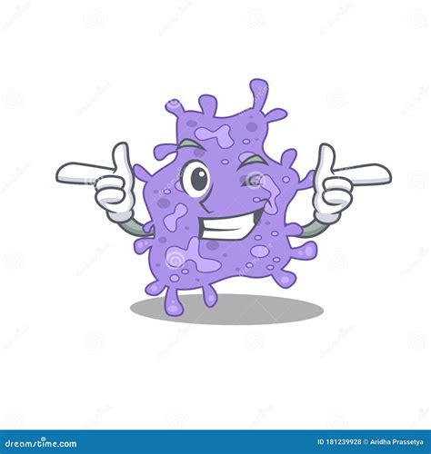 Cartoon Design Concept Of Staphylococcus Aureus With Funny Wink Eye