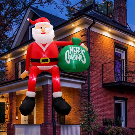 Ourwarm Inflatable Christmas Decorations For Outdoor Climbing Santa