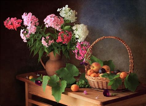 Фотографія С букетом флоксов и фруктами / Татьяна Скороход | Still life ...