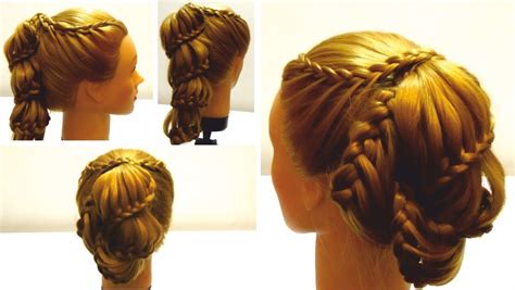 Прическа с плетением на новый год Плетение на длинные волосы Hairstyle For New Year Youtube