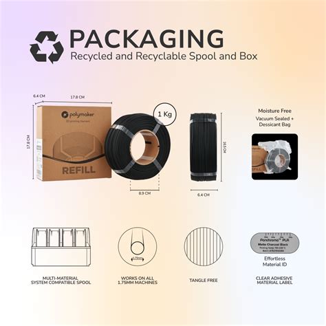 Filament Polymaker Pla Refill Matte Fossil Grey 1kg