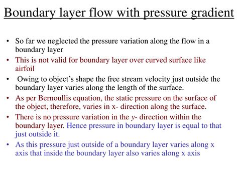 Ppt Boundary Layer With Pressure Gradient In Flow Direction Powerpoint Presentation Id 219150