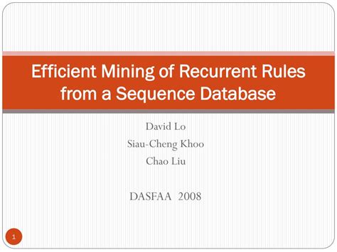 Ppt Efficient Mining Of Recurrent Rules From A Sequence Database