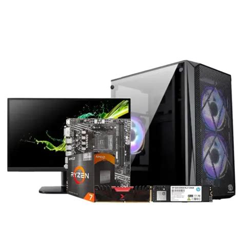 Amd Ryzen G Custom Desktop Pc With Monitor Goinmart