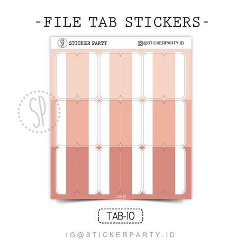 Jual [sticker Party] Stiker Index File Tab Divider Blush Pink Pembatas Buku Map File Tab 3cm