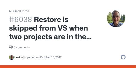 Restore Is Skipped From Vs When Two Projects Are In The Same Folder