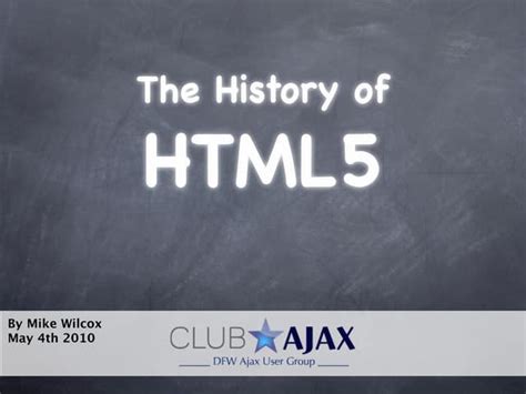 The History Of Html5 Key
