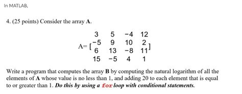 Solved In Matlab A 425 Points Consider The Array A 3 5
