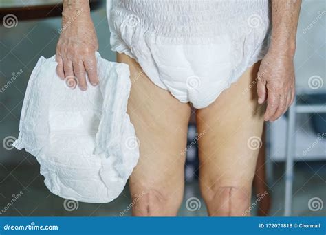 Asian Senior Or Elderly Old Lady Woman Patient Wearing Incontinence