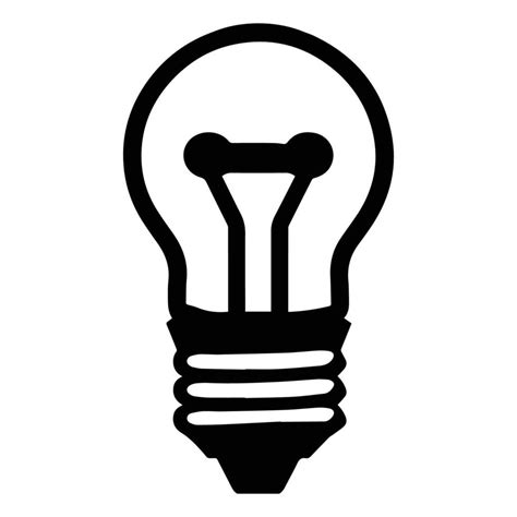 Simple Black And White Light Bulb Illustration 50780300 Vector Art At