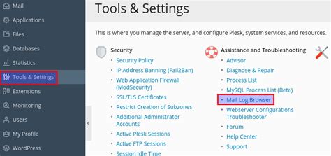 Plesk Mail Log Browser Linuxbabe