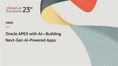How To Build Apps Faster With Oracle Apex Oracle Ai Database Posted