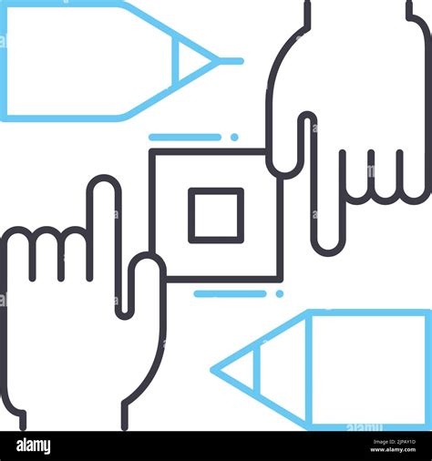 Focus At Work Line Icon Outline Symbol Vector Illustration Concept