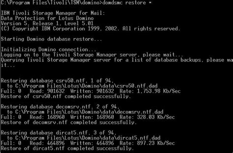 Steps To Backup And Restore Lotus Domino Mail Servers Using IBM TSM For