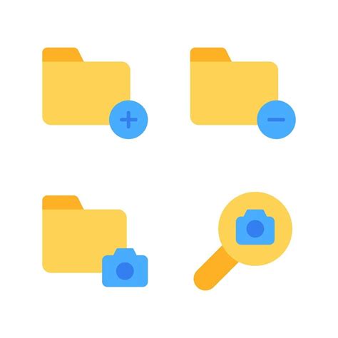Photography Icons Set Add Folder Delete Folder Image Photo Search Perfect For Website