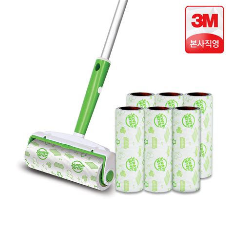 3m 3m 대형 테이프클리너 롱핸들 리필 7개 테이프크리너 돌돌이 바닥청소 거실청소 스카치브라이트 위시버킷