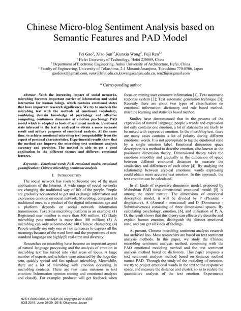 Pdf Chinese Micro Blog Sentiment Analysis Based On Semantic Features