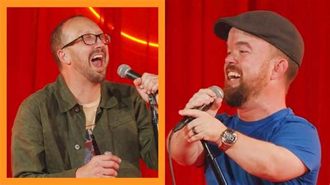 Comedian Chris Porter And Host Brad Williams Stand Up At The Comedy