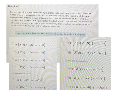Answered This Question About Predicate Logic … Bartleby