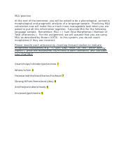 Practice MLU Calculation Analyzing Language Sample And Course Hero