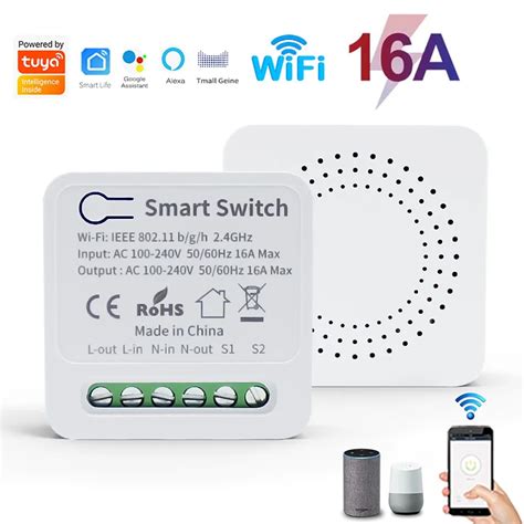 16A Wifi Automatizálási Modul Áthalad A Megszakító Bluetooth Kettős Üzemmódú Kapcsoló Rejtett