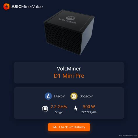 Volcminer D1 Mini Pre 22ghs Scrypt 矿机 收益率、规格和最优价格