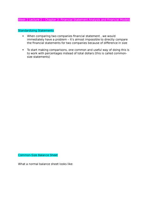 Week 2 Lecture 2 Textbook Lecture Slides Notes Week 2 Lecture 2 Chapter 3 Financial