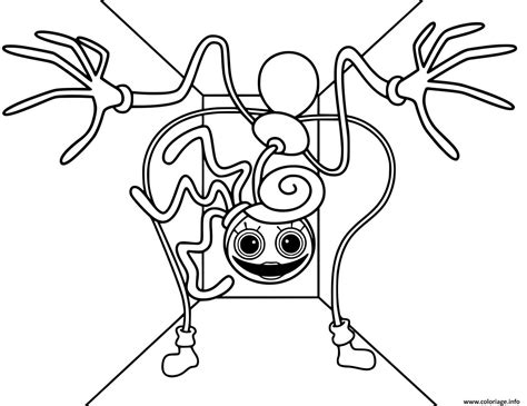 Coloriage Poppy Playtime Mama Longue Jambe Fait Comme Une Araignee à