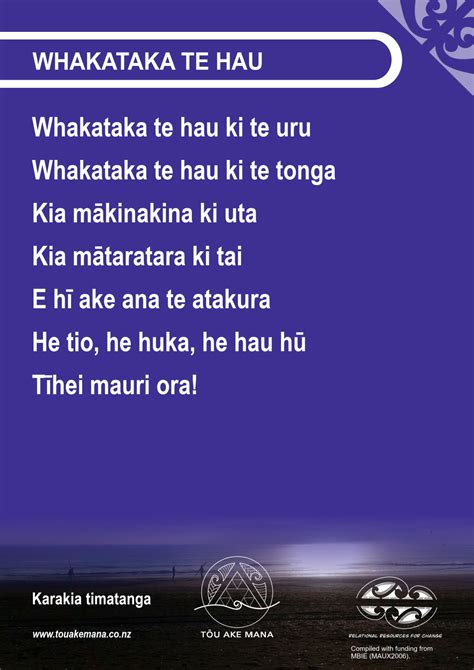 Karakia And Waiata Tōu Ake Mana