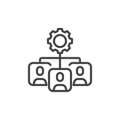 People And Gear Line Icon Stock Vector Illustration Of Teamwork 262241439
