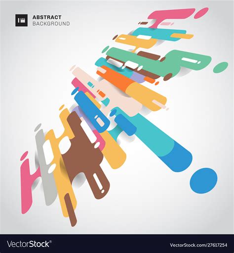 Abstract Multicolor Rounded Shapes Lines Diagonal Vector Image