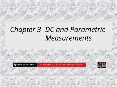 Ppt Chapter 3 Dc And Parametric Measurements Dokumen Tips