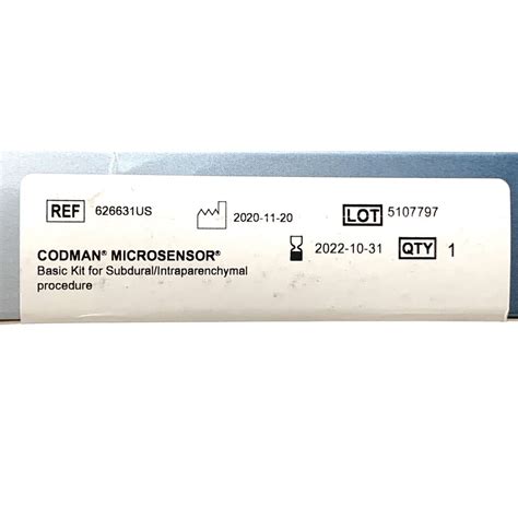 New CODMAN 626631US MICROSENSOR BASIC KIT EXP 2022 10 Disposables General For Sale DOTmed